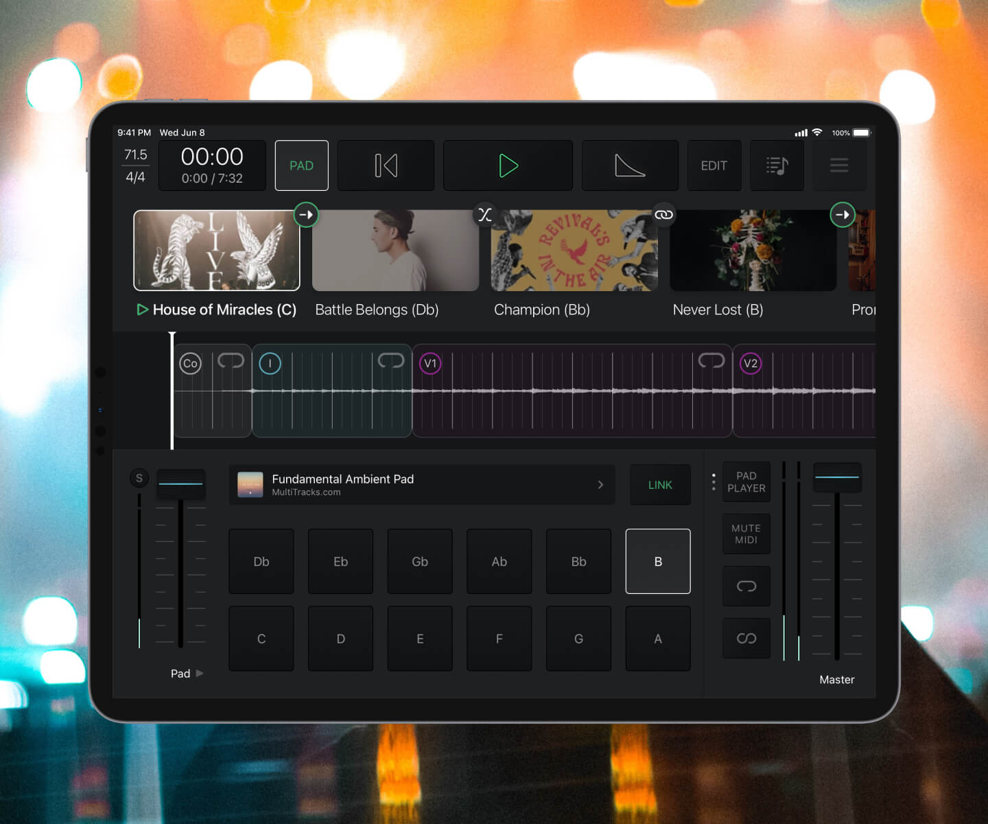 Pad Player in Playback | MultiTracks