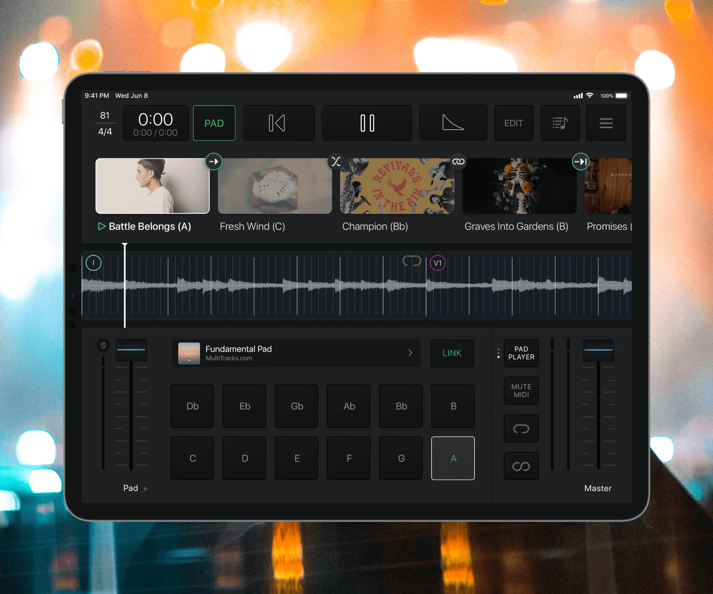 Pad Player in Playback | MultiTracks