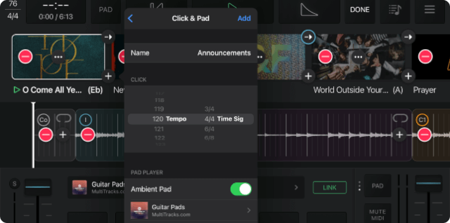 Pad Player in Playback | MultiTracks
